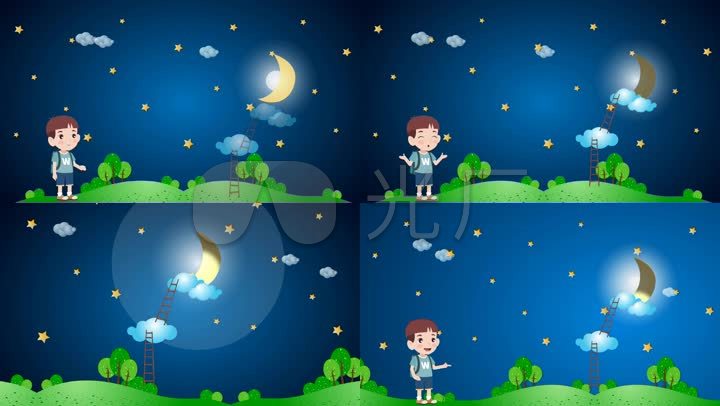 动画白天黑夜场景图动画场景白天对比大山谷图库 