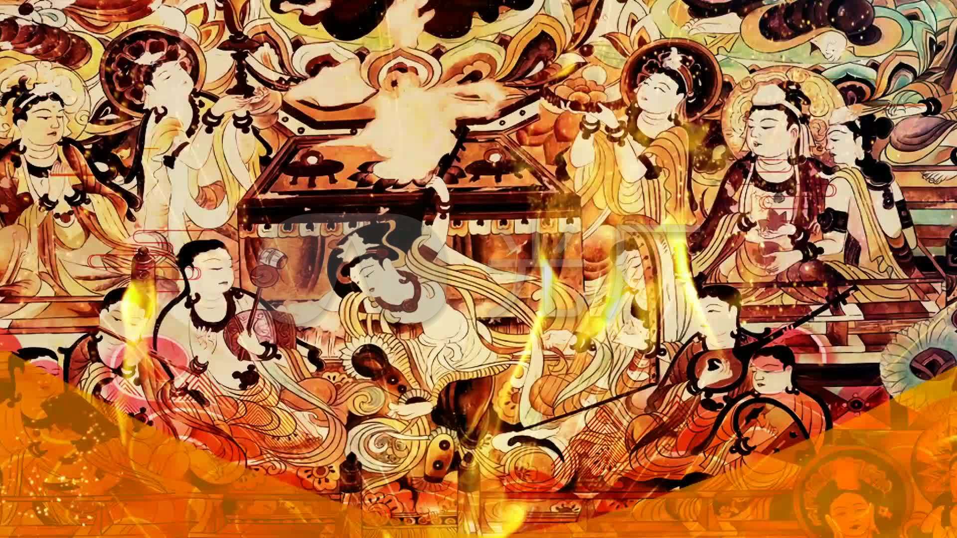 舞蹈《敦煌飞天》纯音乐背景1920x1080高清视频素材下载编号4032935舞台背景光厂vj师网