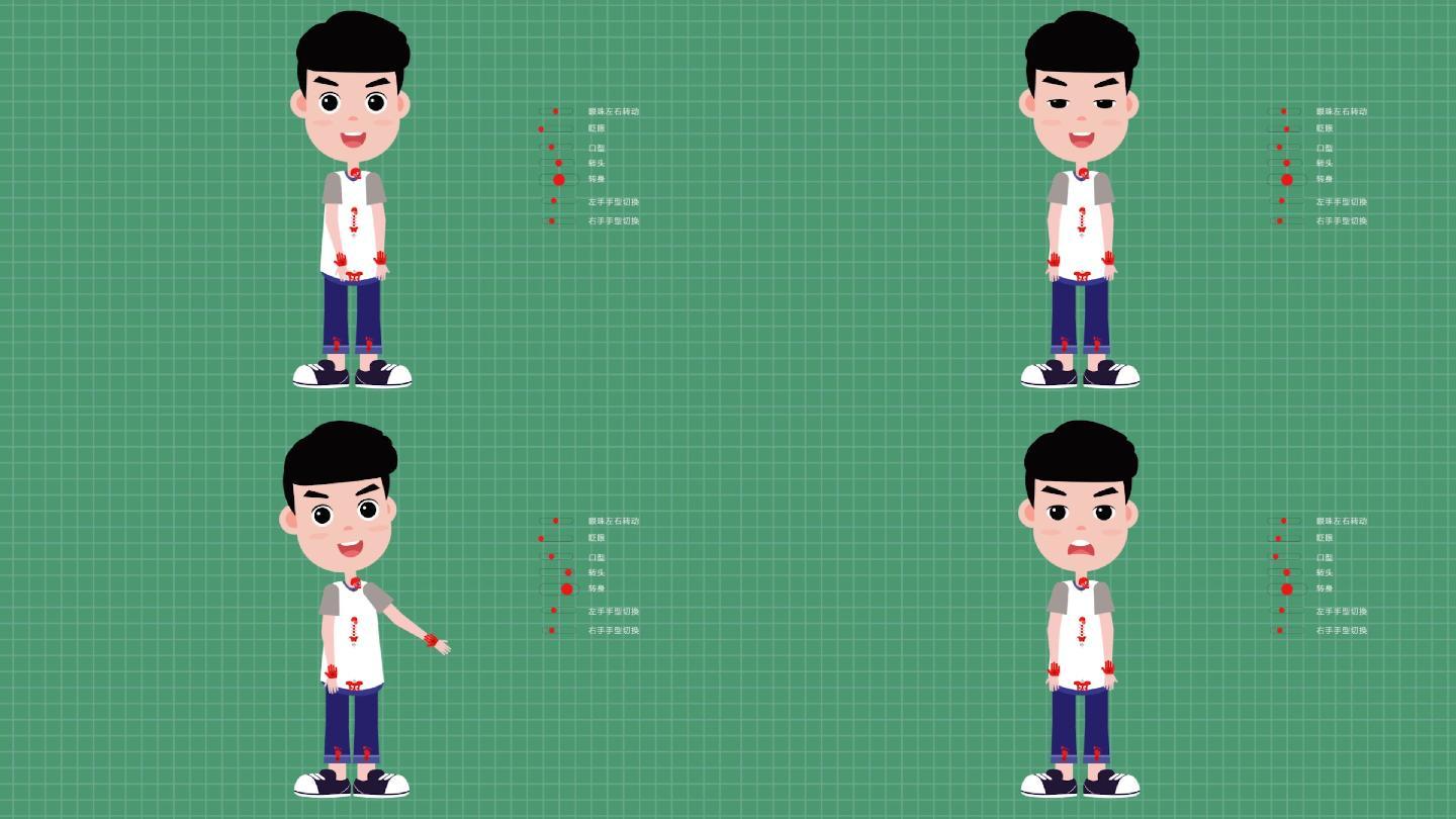 mg动画人物男角色绑定AE模板_AE模板下载