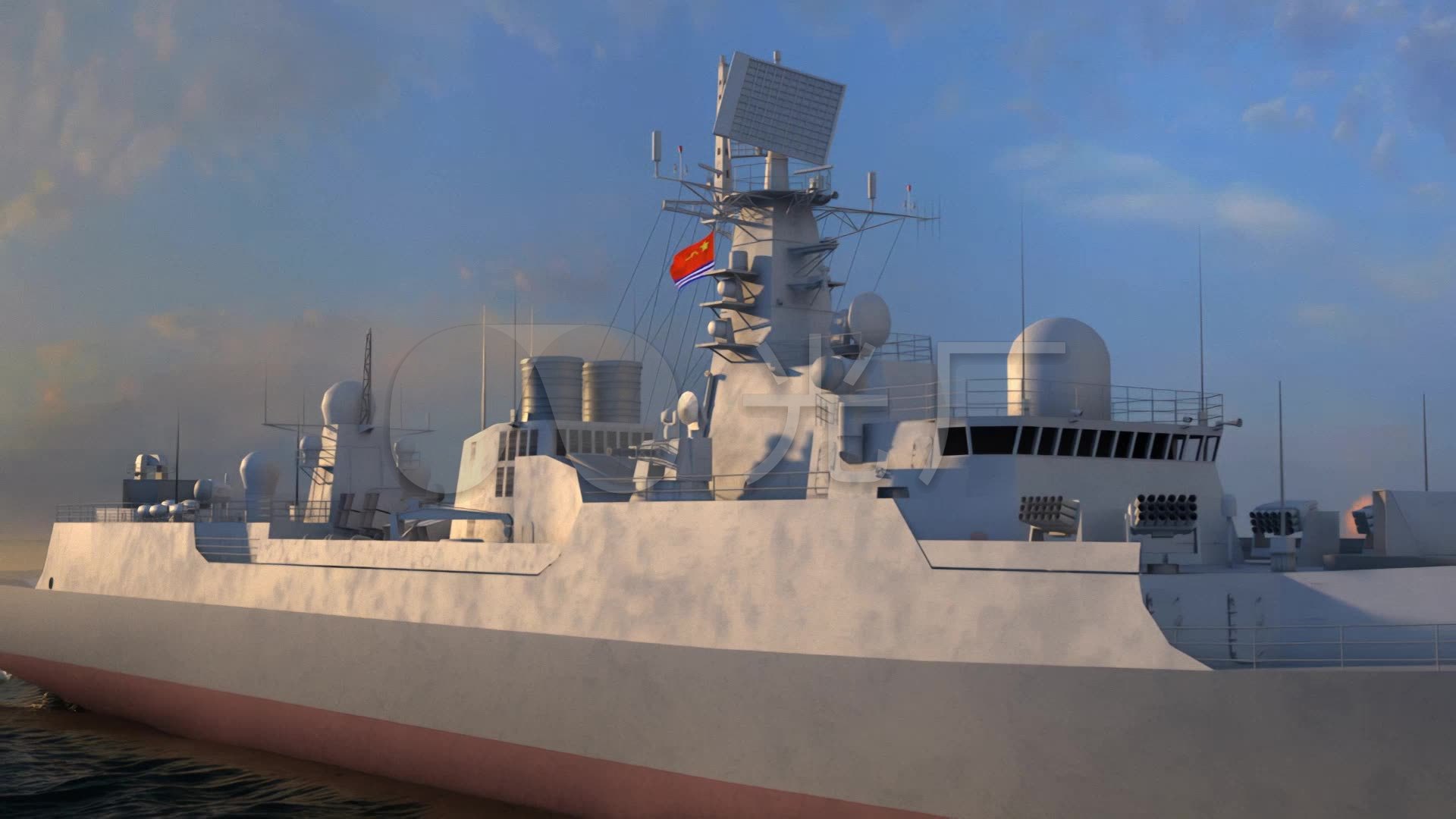 中国052B型导弹驱逐舰在大海中航行_1920X1080_高清视频素材下载(编号:5669059)_影视包装_光厂(VJ师网) www.vjshi.com