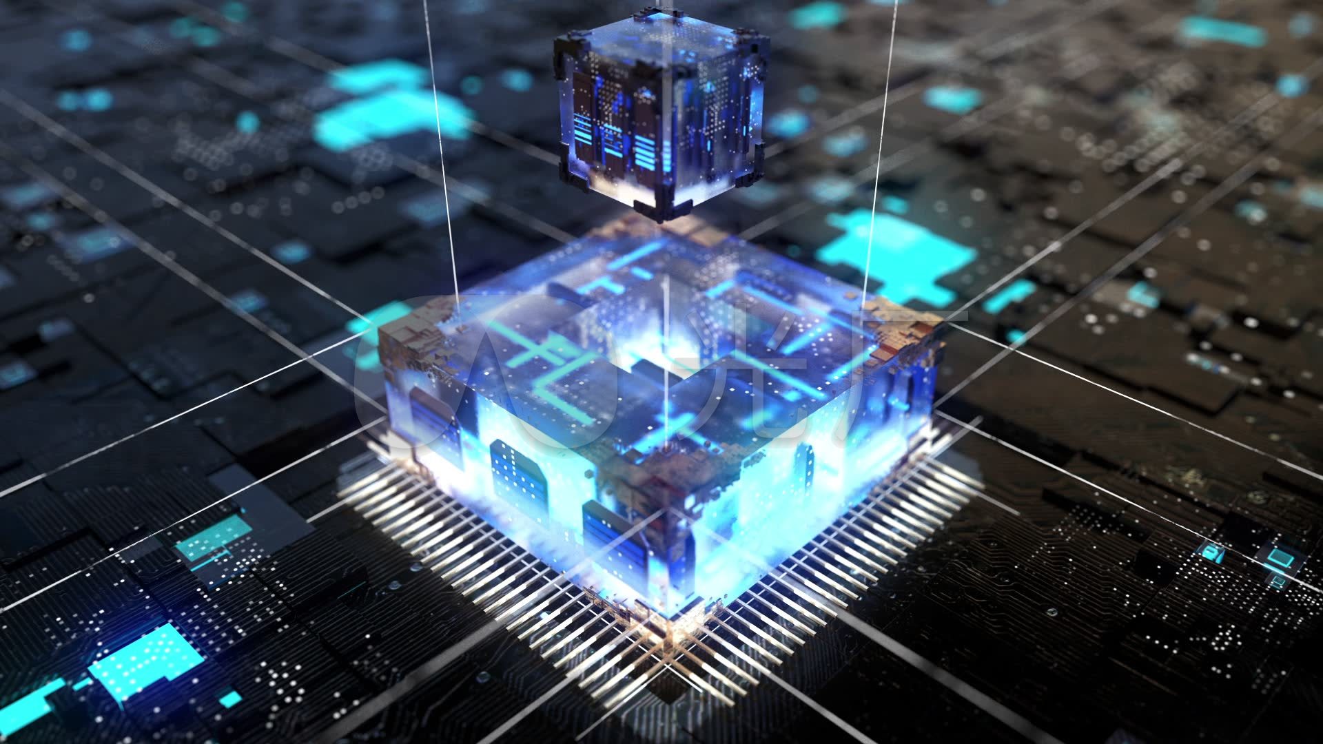 cpu_wave芯片触发场景_C4D工程下载(编号:5972140)_3D模型_光厂(VJ师网) www.vjshi.com