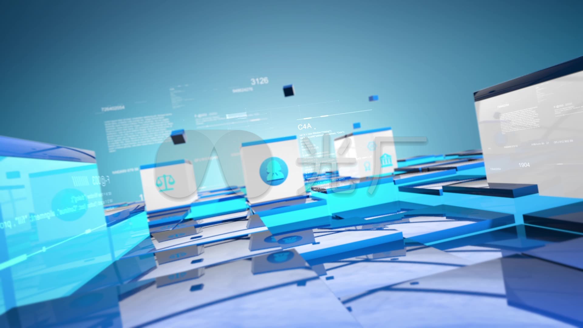 蓝色法制栏目包装C4D+AE片头模板_C4D工程下载(编号:6001147)_3D模型_光厂(VJ师网) www.vjshi.com