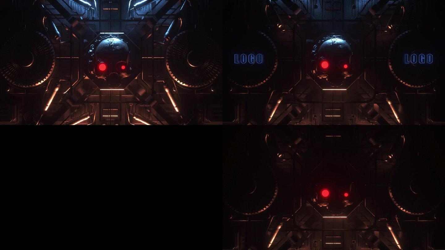 C4D三维骷髅头VJ素材工程_C4D模型下载