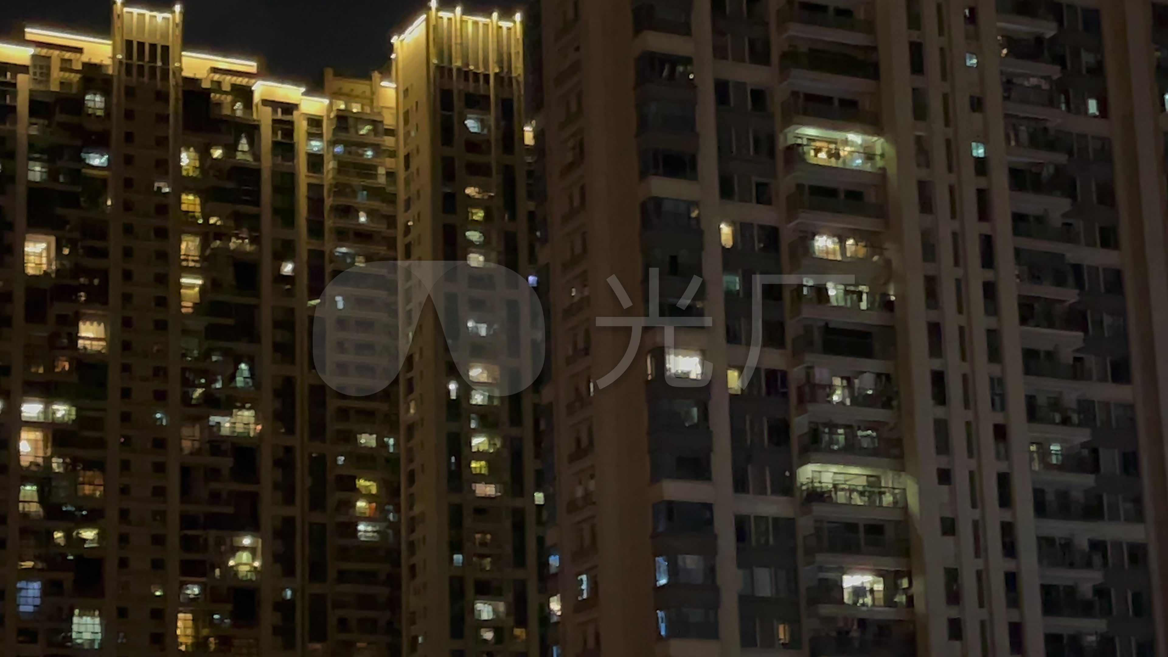 高层小区夜景 小区景观 高档小区 大山谷图库