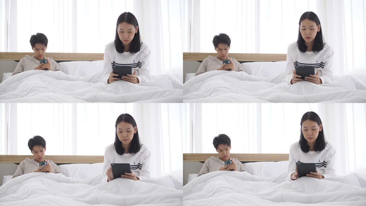 青少年女同性恋夫妇在床上生闷气,lgbtqi概念 3840x2160 高清视频素材下载 编号 7995383 实拍视频 光厂 Vj师网