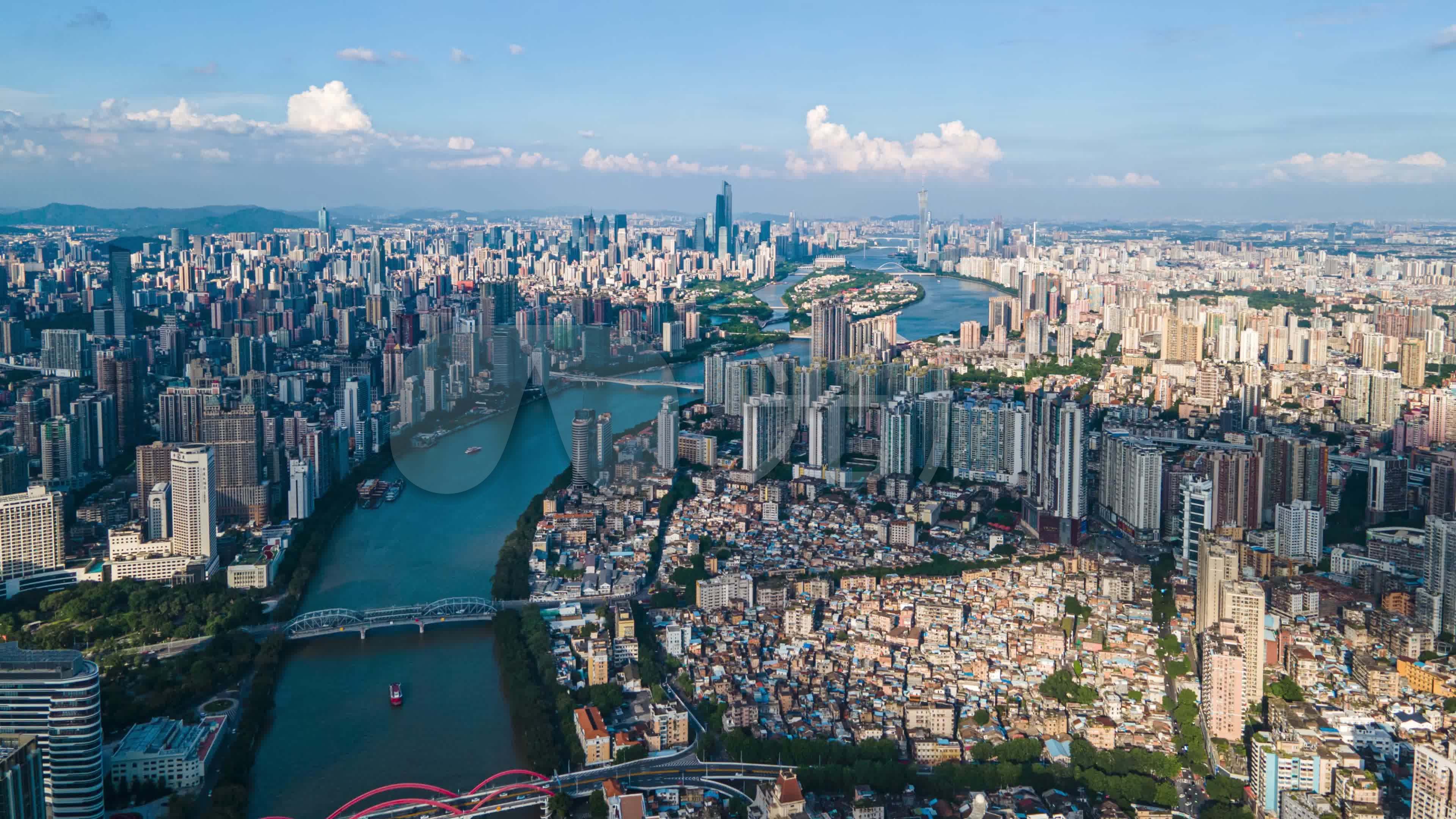 广州珠江两岸城市天际线风光延时航拍4k3840x2160高清视频素材下载编号8701751实拍视频光厂vj师网