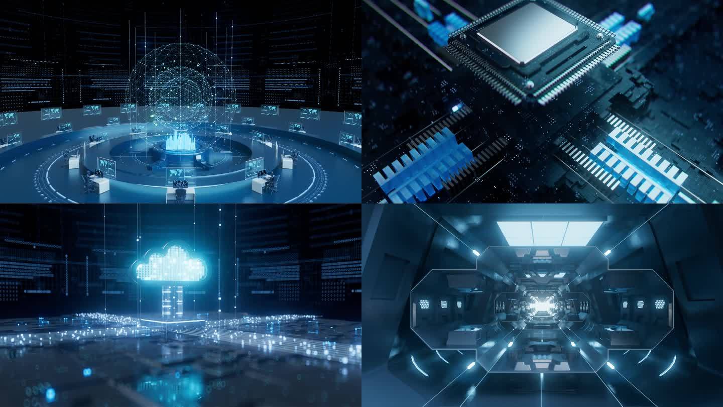 科技AI大数据合集c4d工程_C4D模型下载