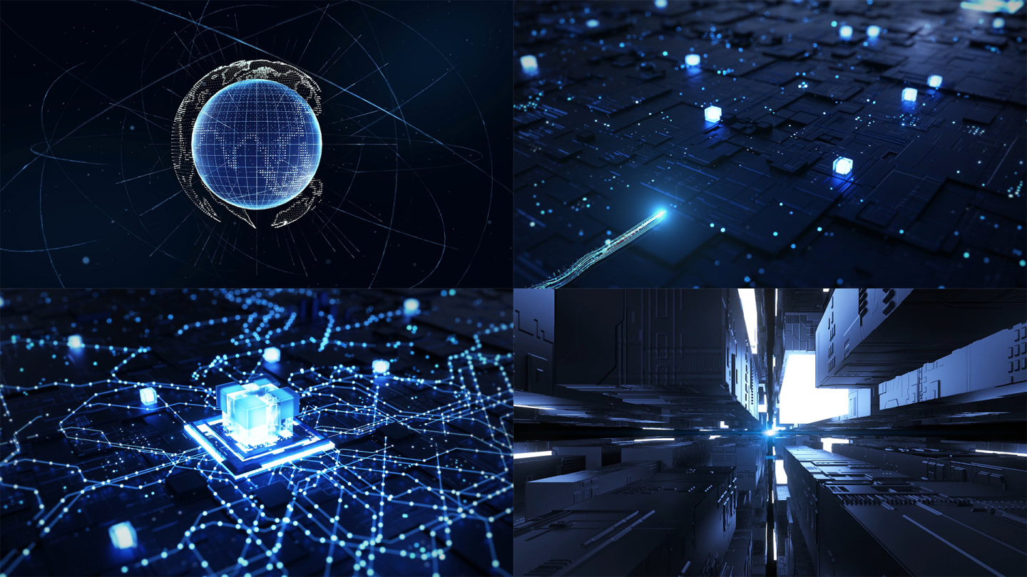 科技服务器芯片片头AE+C4D_C4D模型下载