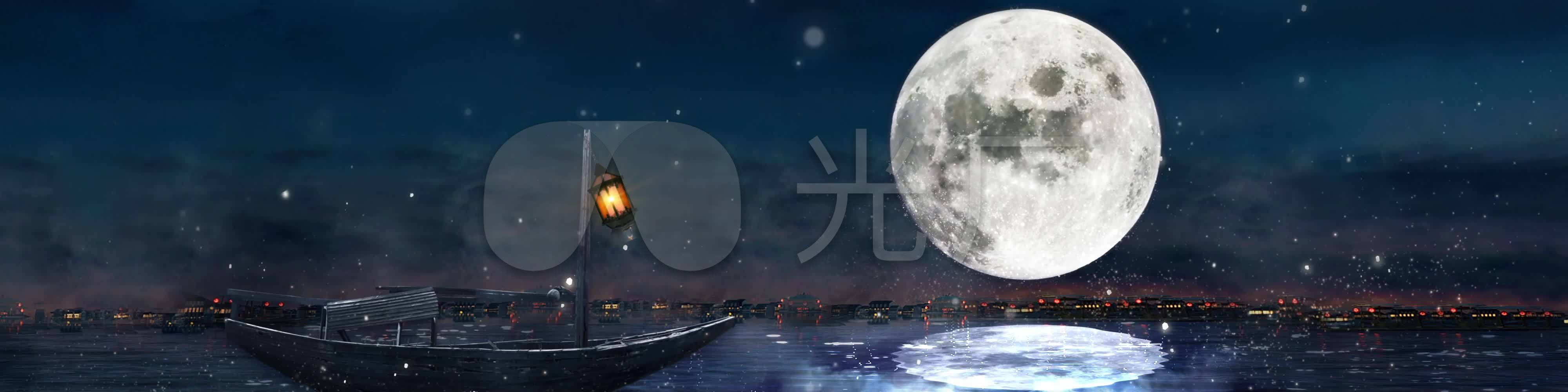 古风中秋月夜背景素材4000x1000高清视频素材下载编号8902589舞台背景光厂vj师网