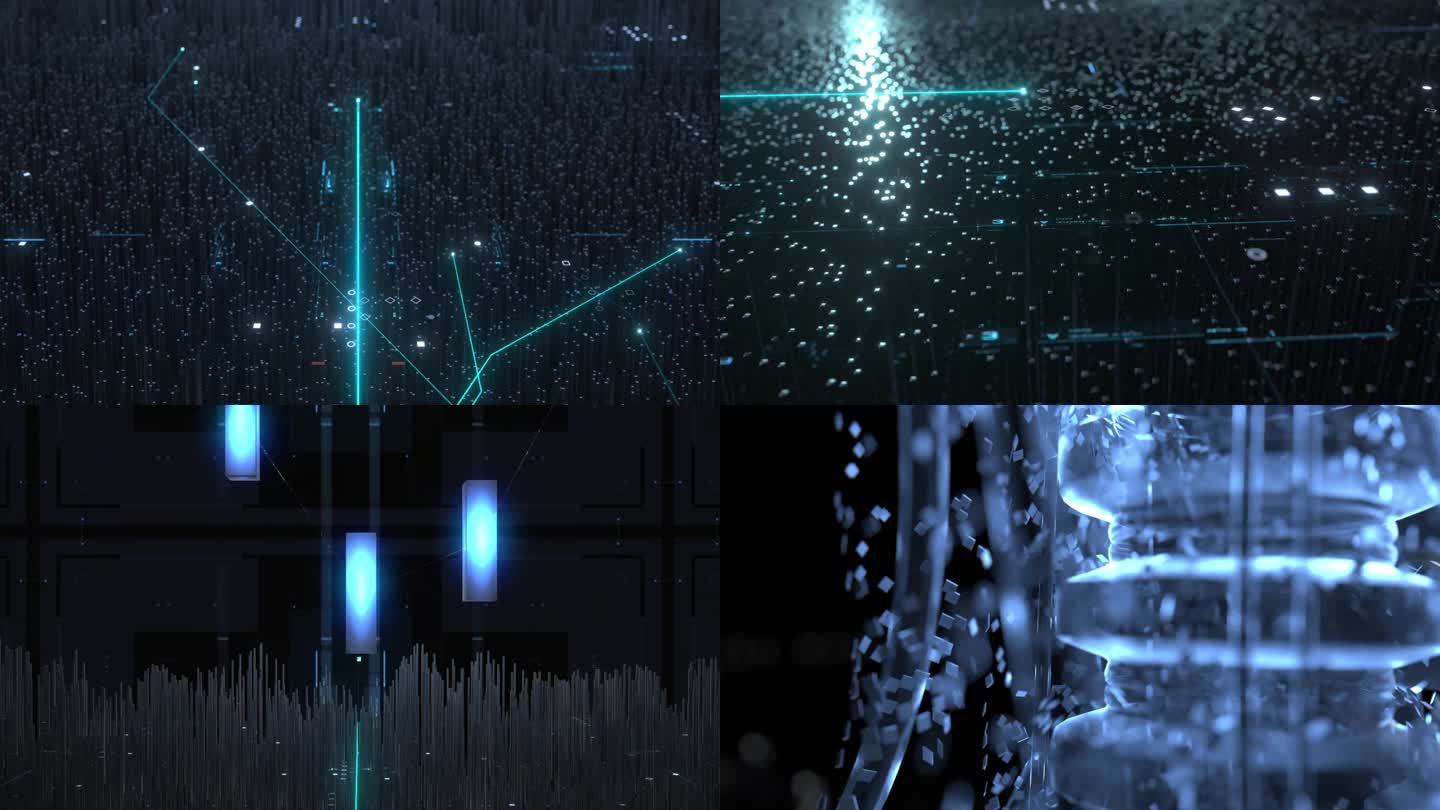 数字阵列穿梭AI智能_C4D_AE工程_C4D模型下载