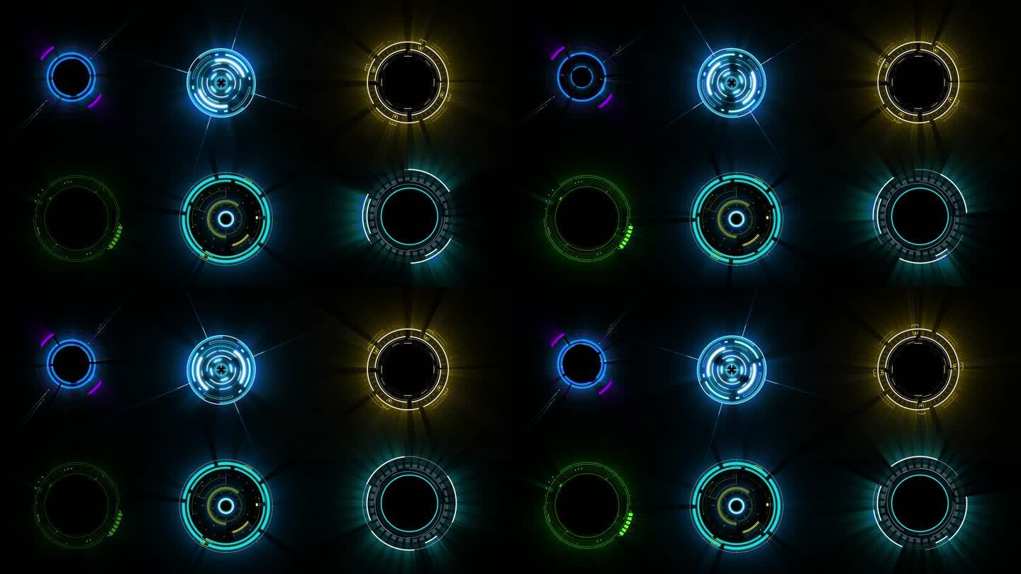 目标瞄准科技全息动画HUD_AE模板下载