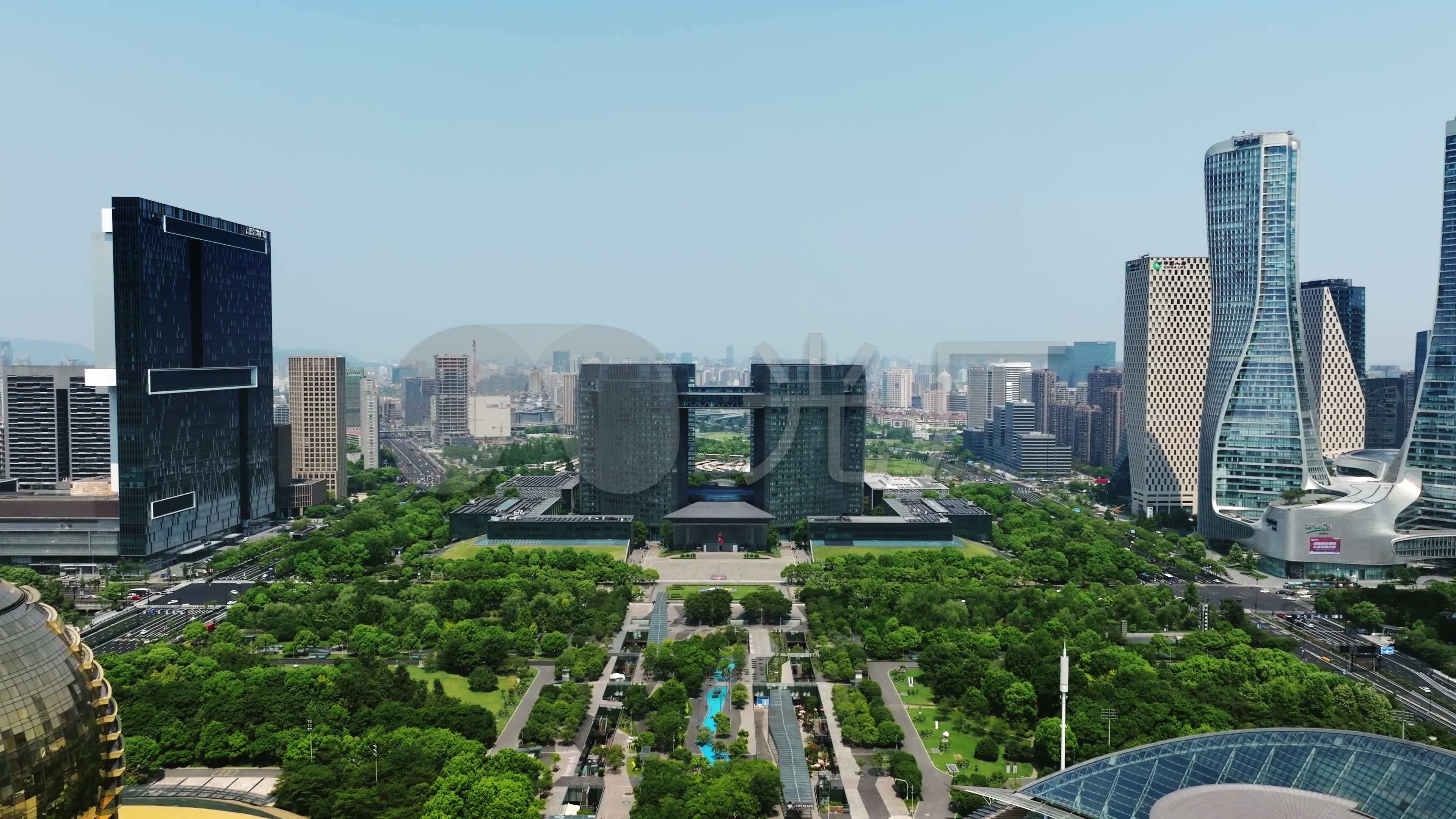 杭州市民中心钱江新城3840x2160高清视频素材下载编号8953804实拍视频光厂vj师网