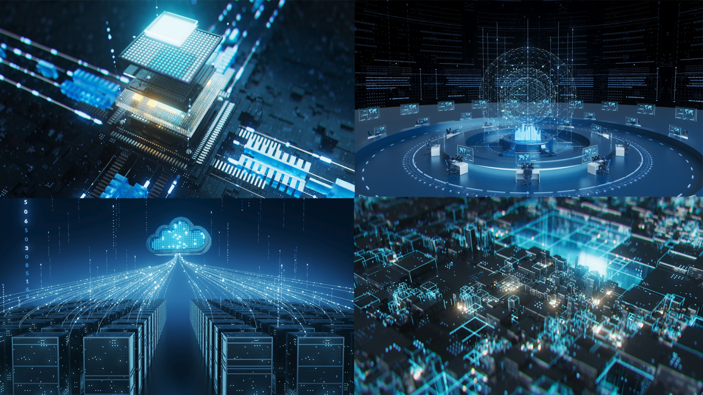 AI科技芯片云计算科技_c4d工程_C4D模型下载