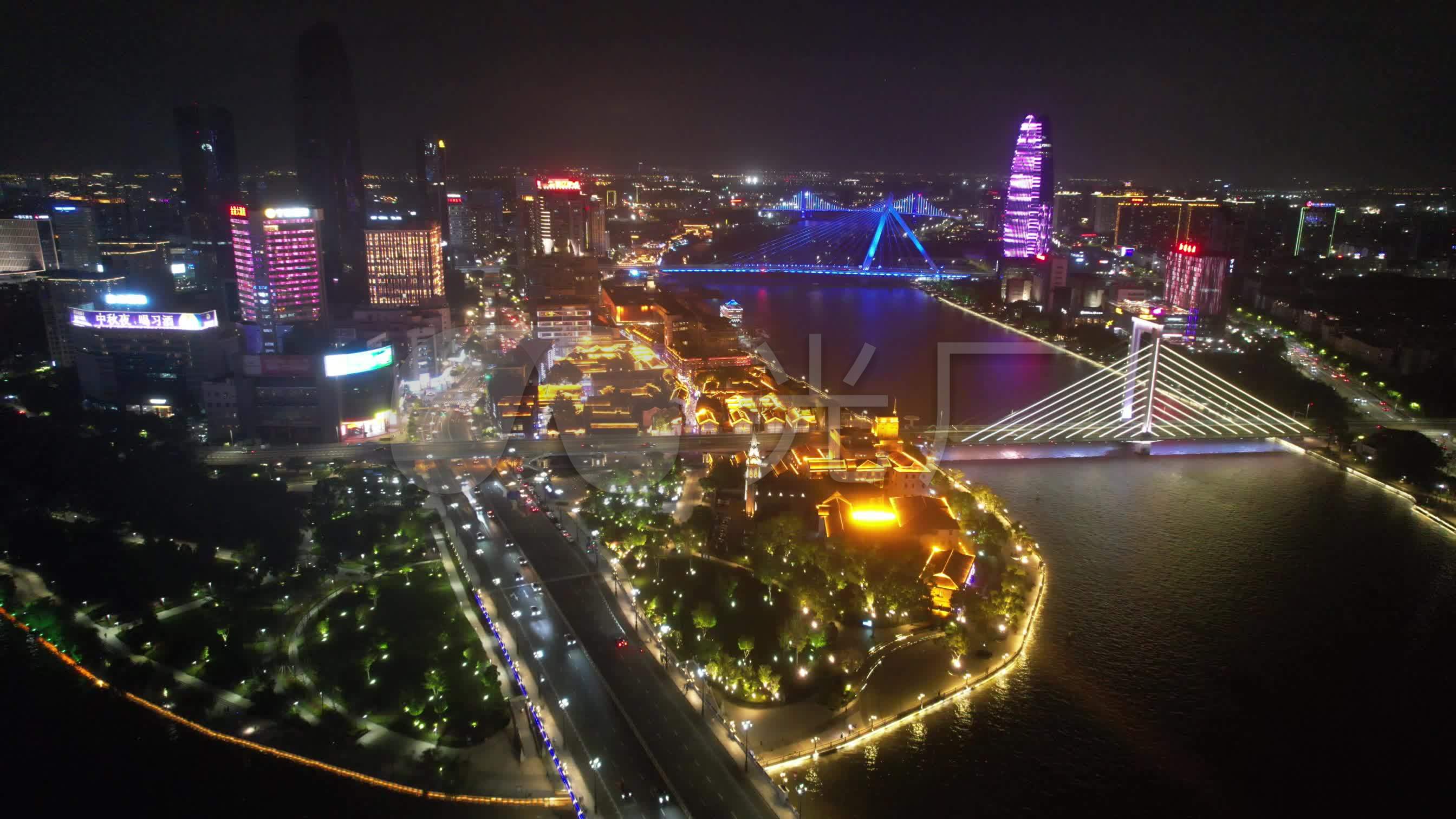 浙江宁波夜景航拍dji09142688x1512高清视频素材下载编号9177679实拍视频光厂vj师网