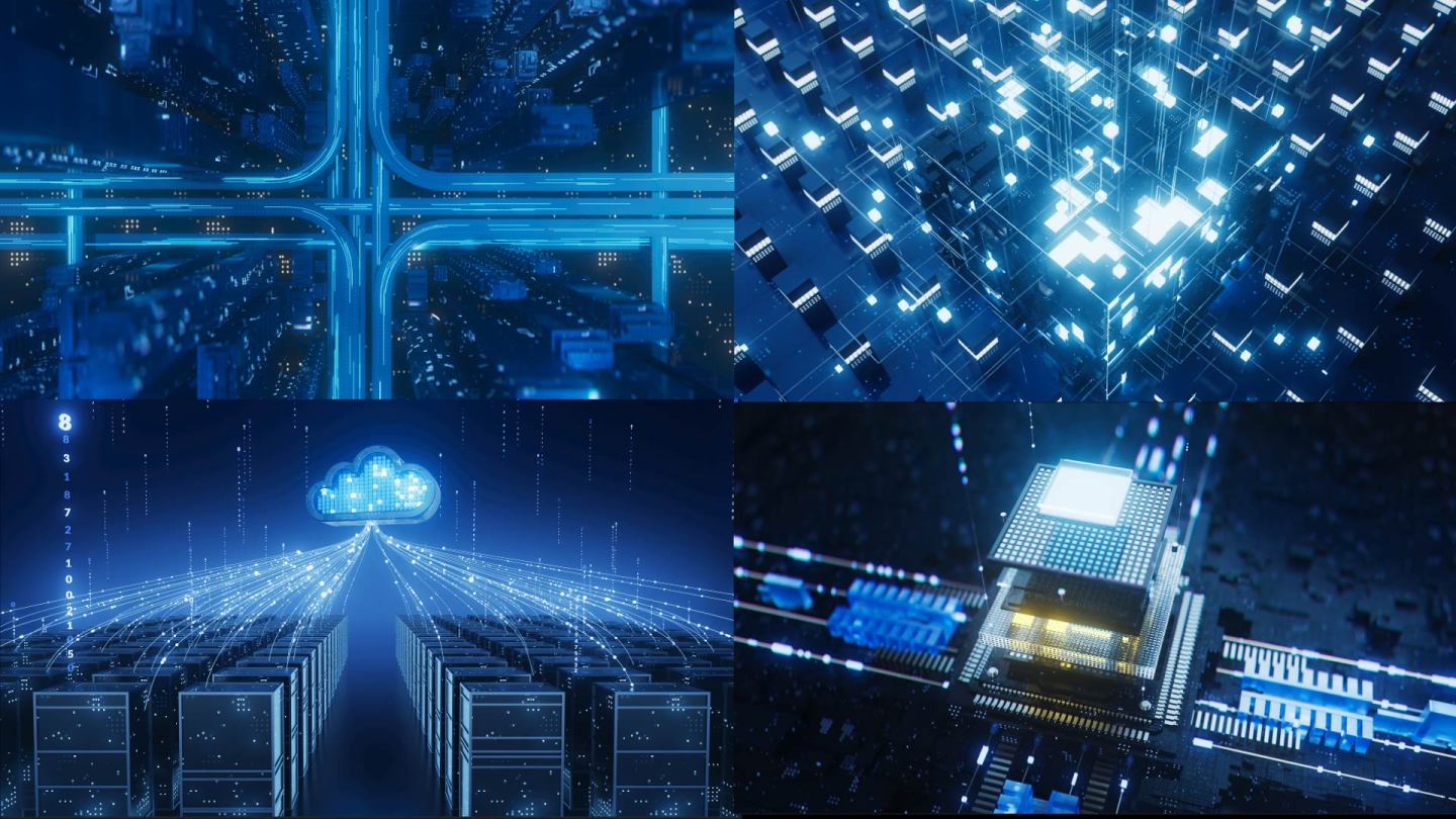 科技AI酷炫大数据片头c4d工程_C4D模型下载