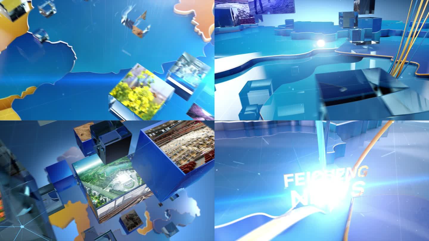 原创大气新闻类片头C4D+AE工程_C4D模型下载