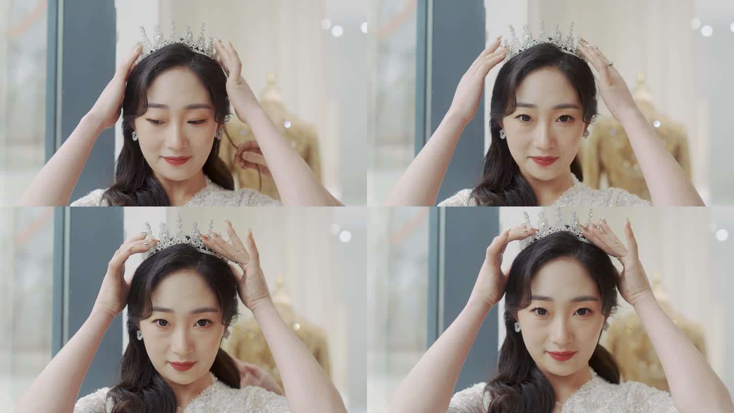 一位穿着婚纱的年轻女子站在落地窗前视频素材下载编号9514123光厂vj师网