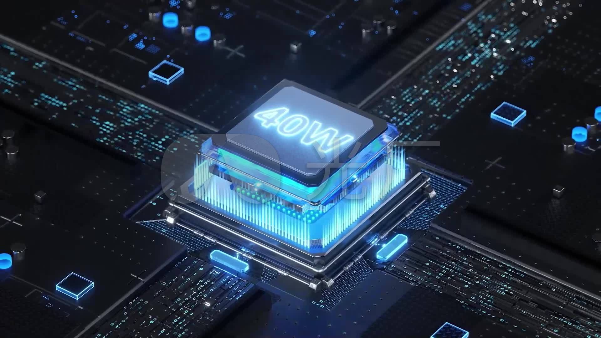 科技芯片动画充电特效数据动画蓝色c4d_C4D工程下载(编号:9611530)_3D模型_光厂(VJ师网) www.vjshi.com