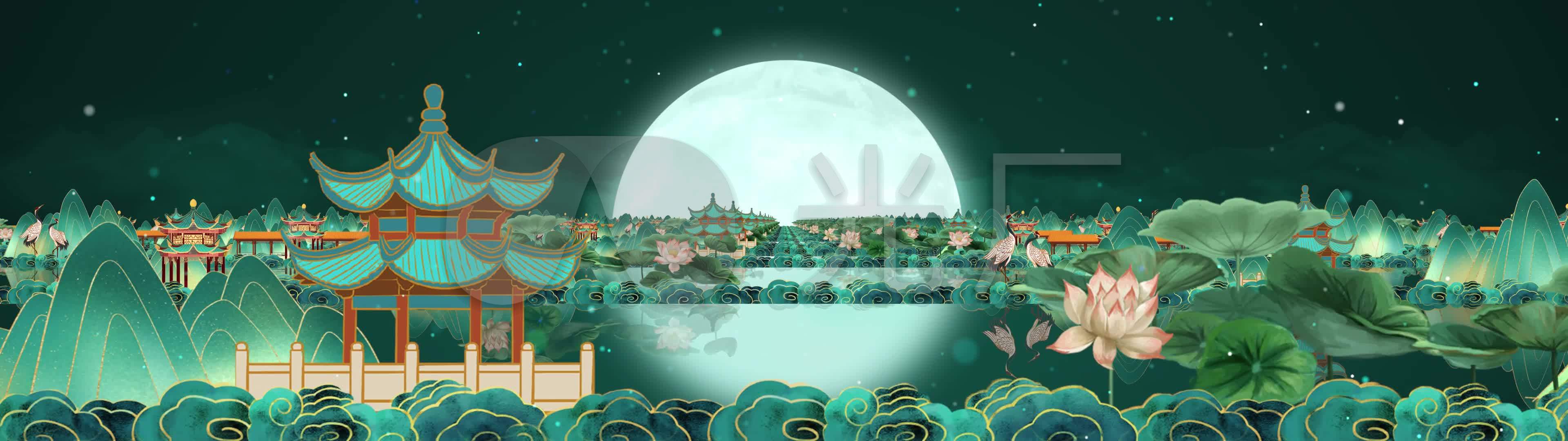 春江花月夜3840x1080高清视频素材下载编号9729057舞台背景光厂vj师网