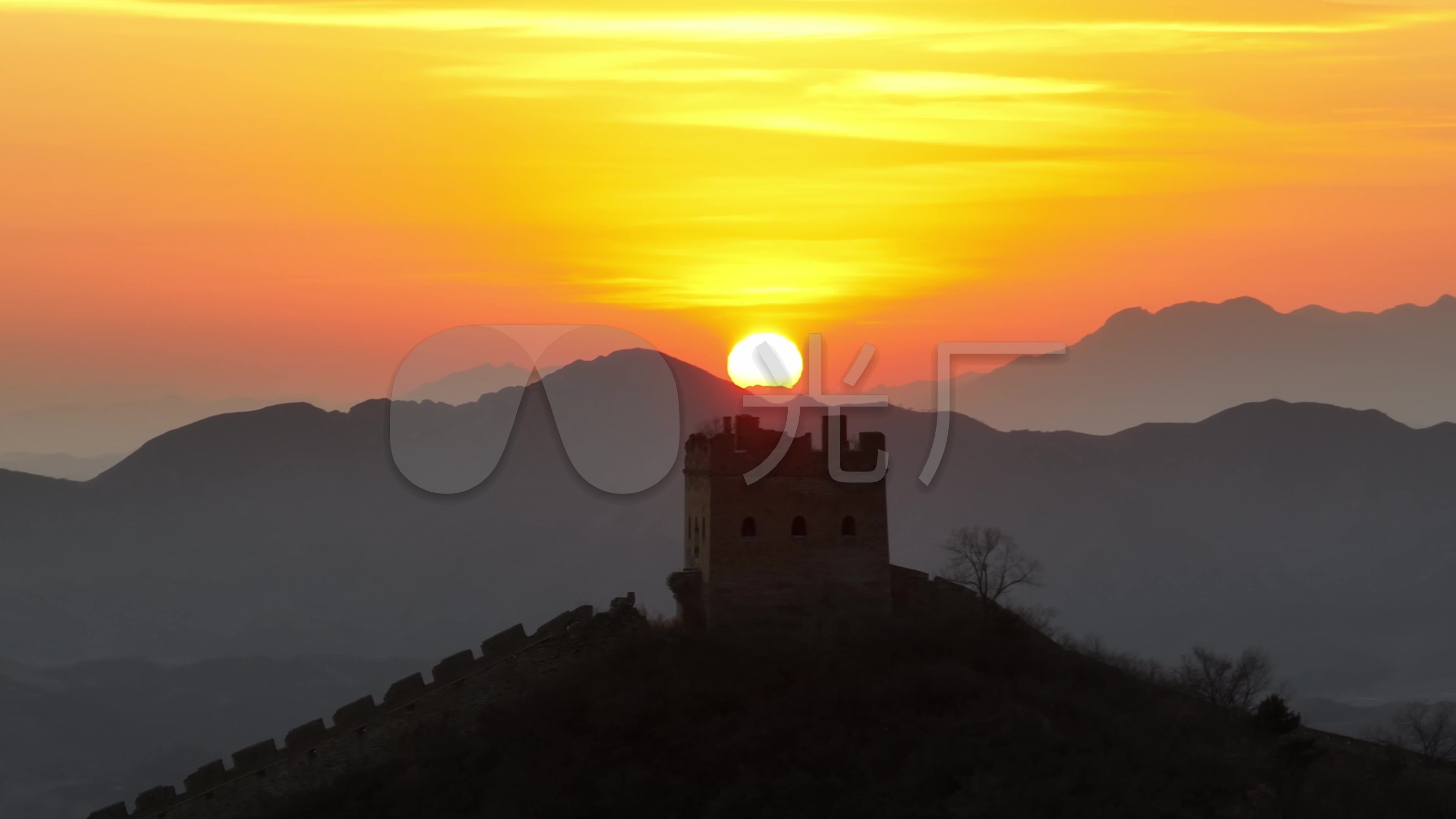 特写长城落日晚霞烽火台3840x2160高清视频素材下载编号9775513实拍视频光厂vj师网