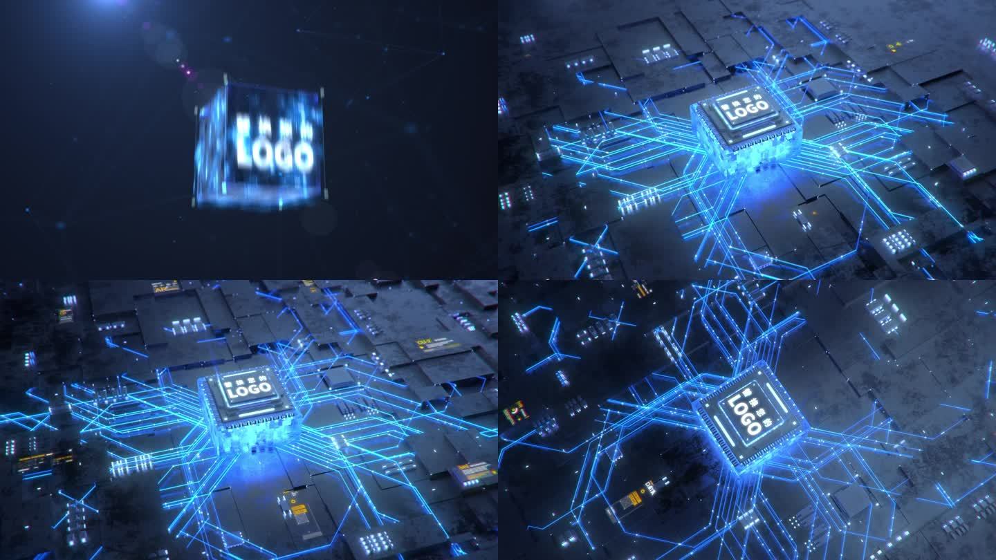 芯片C4D工程+AE模板_C4D模型下载