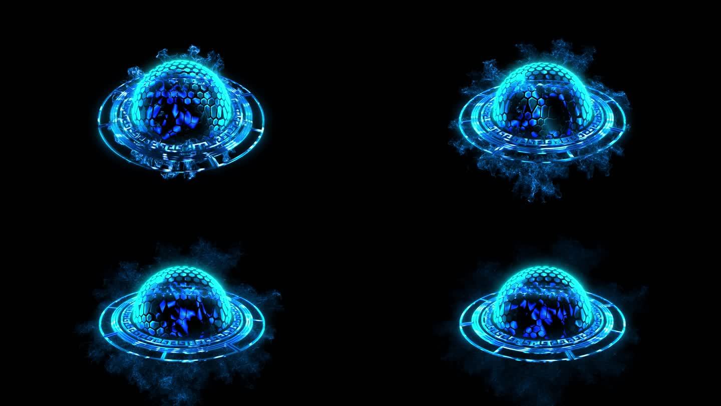 AE_3D游戏能量场防御罩-UI_AE模板下载