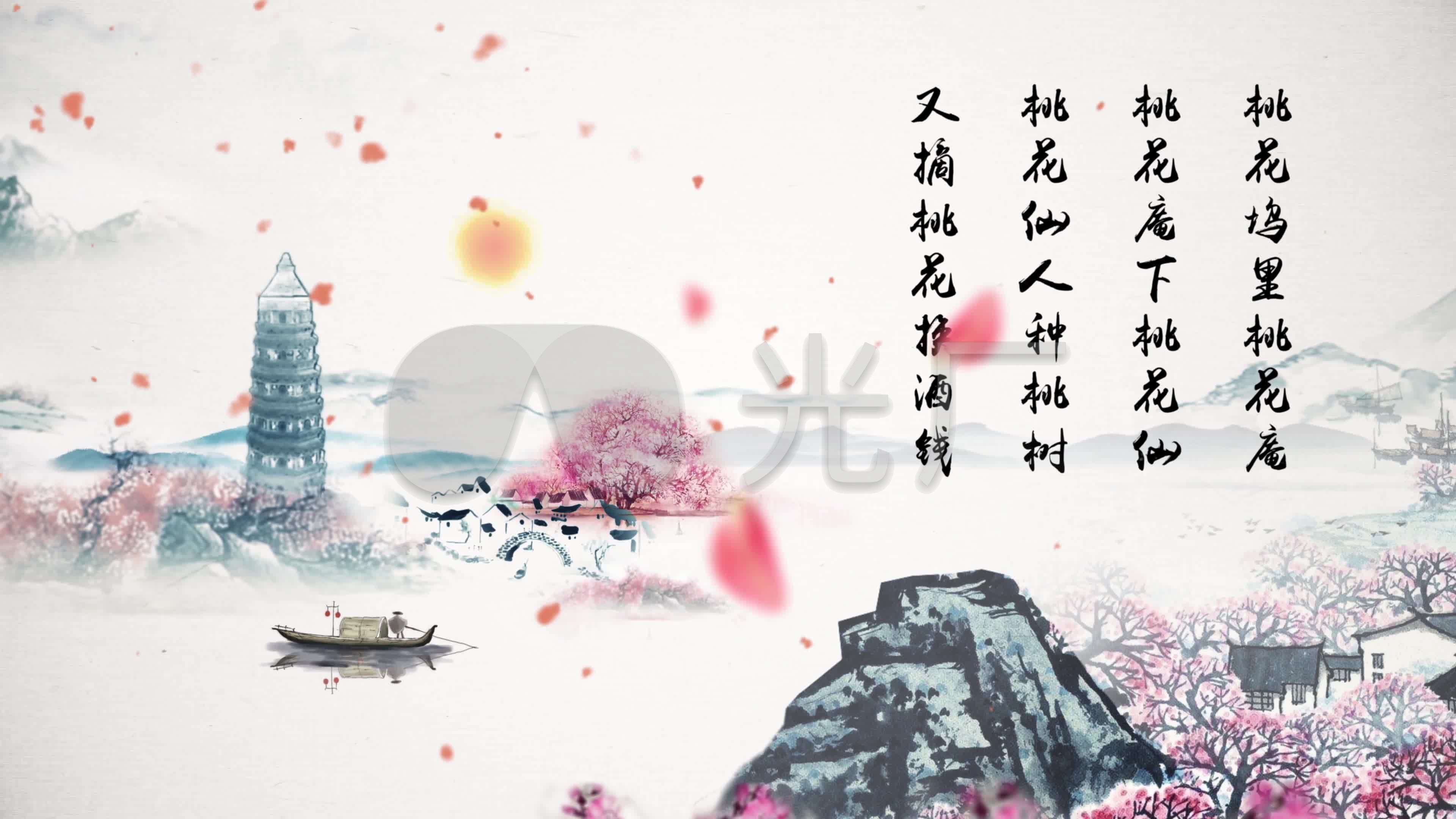 4K水墨片头桃花庵歌山水字幕AE模板_AE模板下载(编号:9862842)_AE模板_光厂(VJ师网) www.vjshi.com