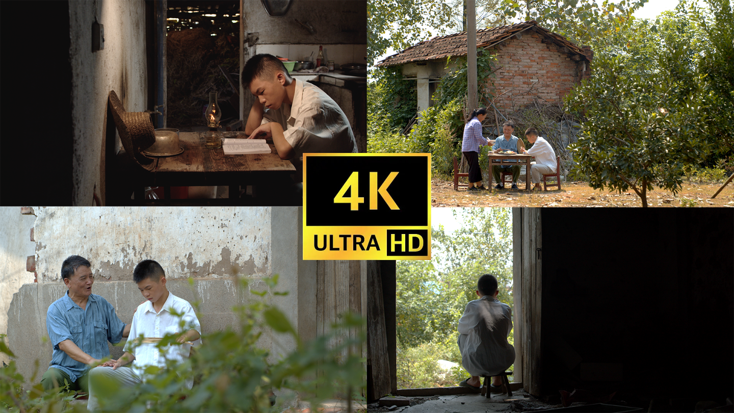 【4K】80年代农村孩子努力学习父母关心_视频素材包下载