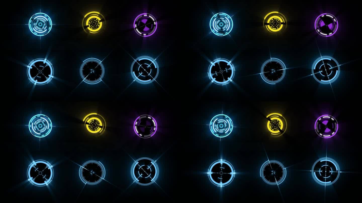 4K_科技瞄准全息动画HUD_AE模板下载