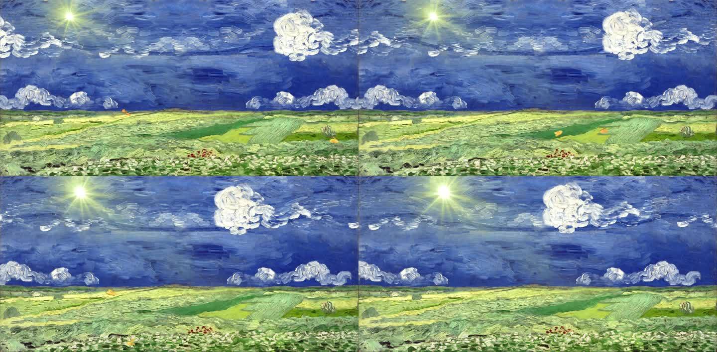 3.5K动态梵高麦田在乌云密布的天空下_视频素材下载_编号:10327987_光厂(VJ师网) www.vjshi.com