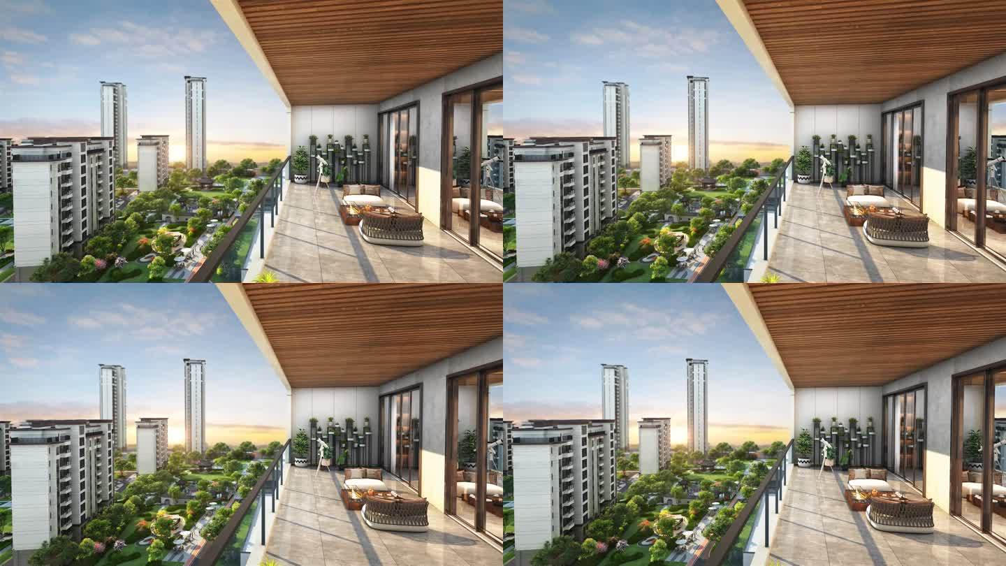 高端小区阳台景观动画素材_视频素材下载_编号:10406628_光厂(VJ师网) www.vjshi.com