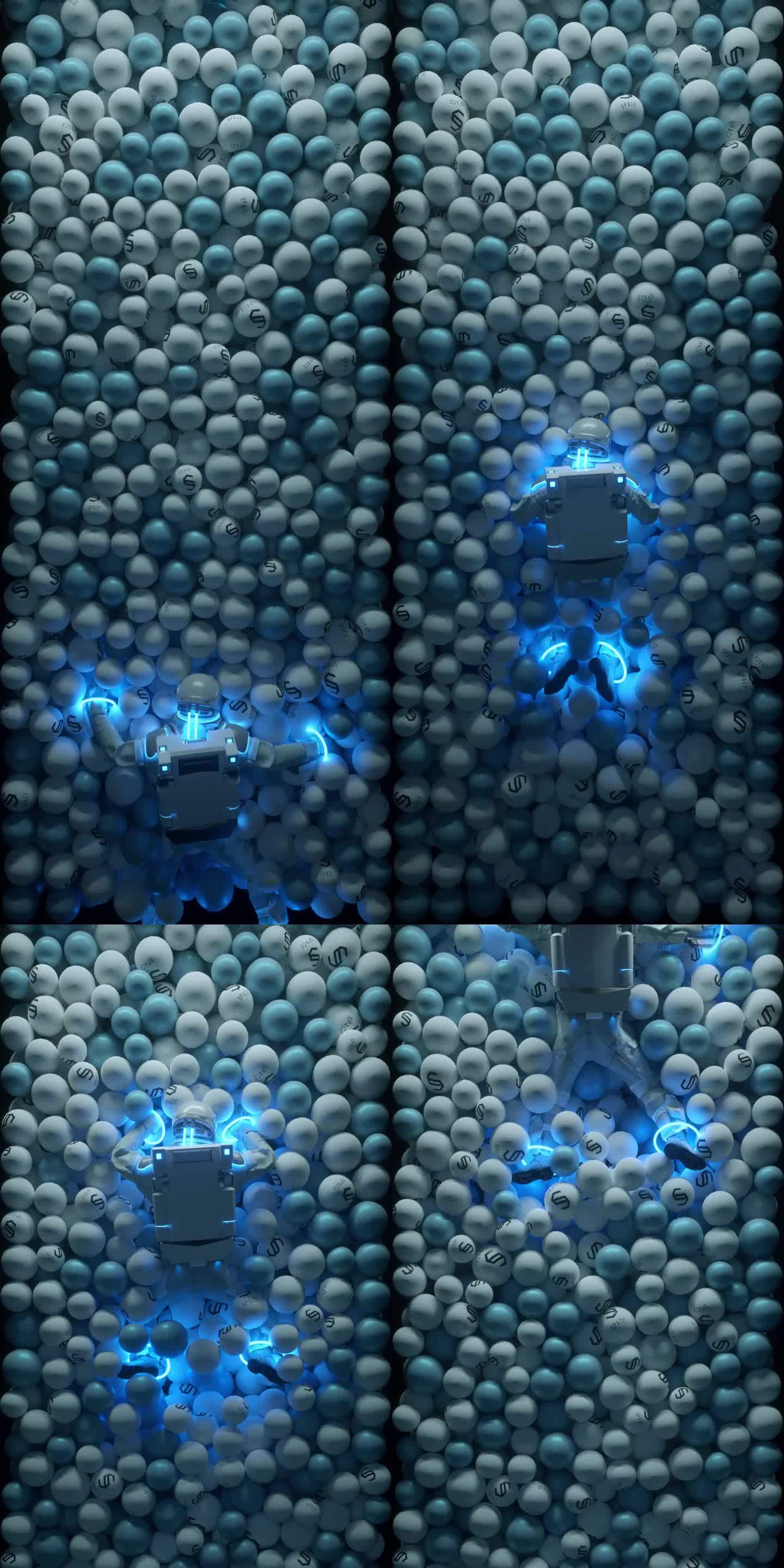 太空人漫游__VJ__C4D工程_C4D模型下载