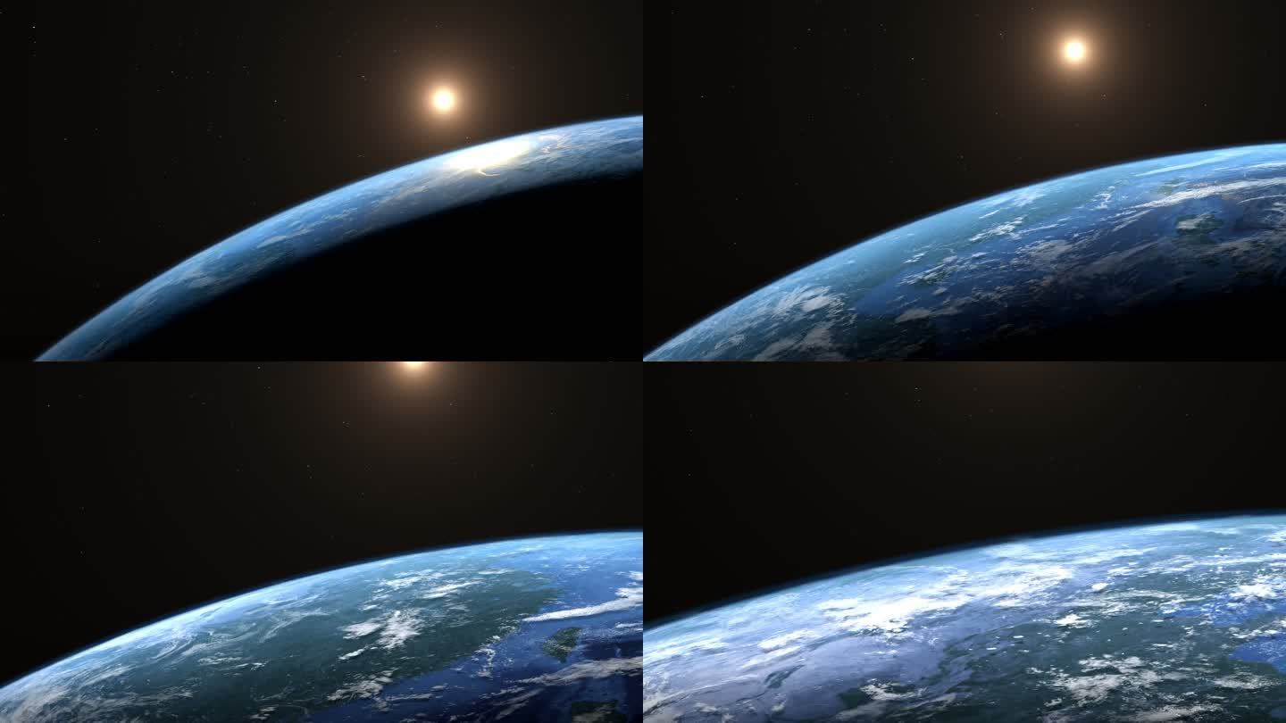 4k_earth_穿越海洋陆地云层a_视频素材下载