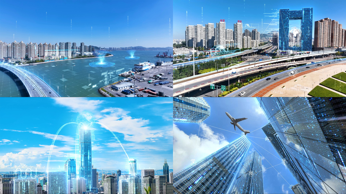4K科技数字智慧5G海上城市延时AE模板_AE模板下载