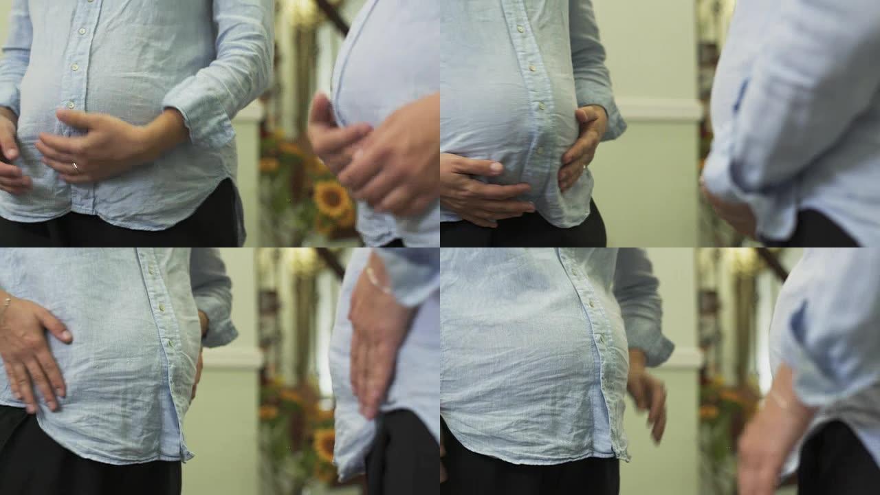 孕妇在镜子前抚摸肚子视频素材下载编号11584533光厂vj师网