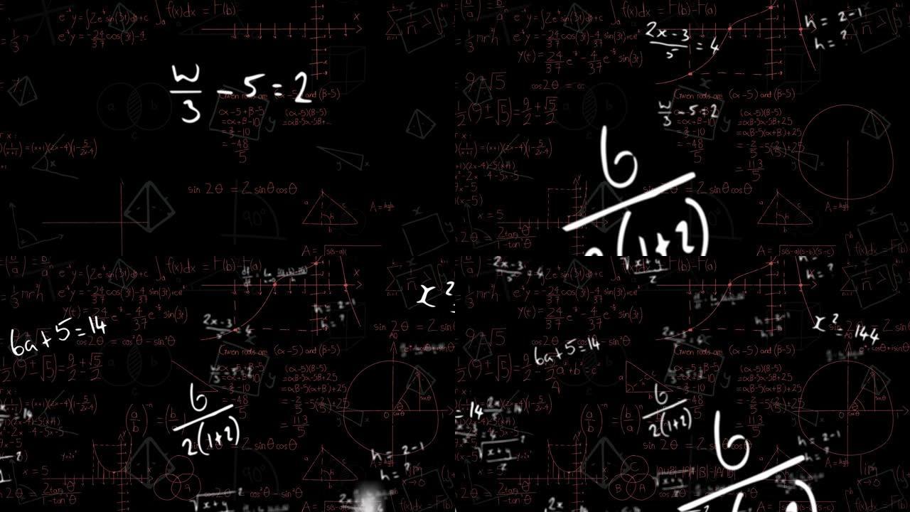 黑板上移动数学公式的动画视频素材下载 