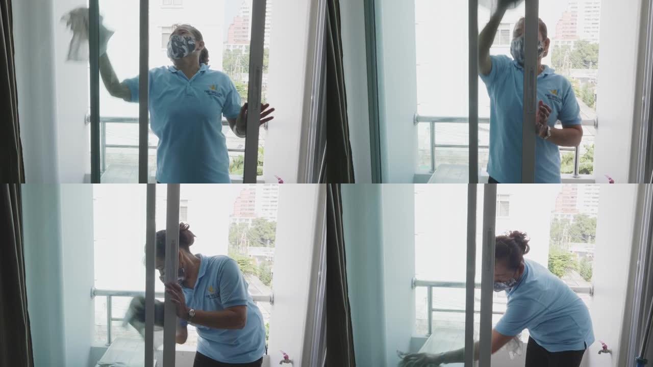 高级酒店女佣女工为顾客清洁酒店房间内的所有设备视频素材下载编号17015044光厂vj师网
