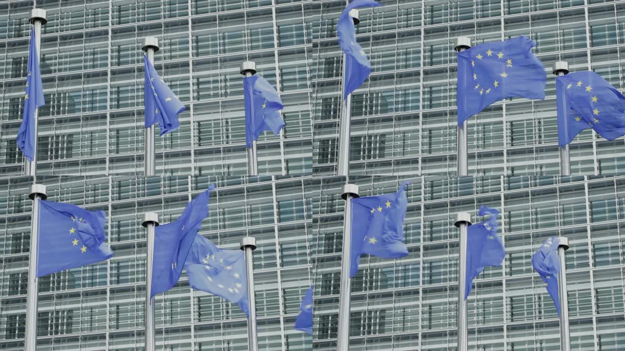 欧盟旗帜，布鲁塞尔_视频素材下载_编号:14035632_光厂(VJ师网) www.vjshi.com