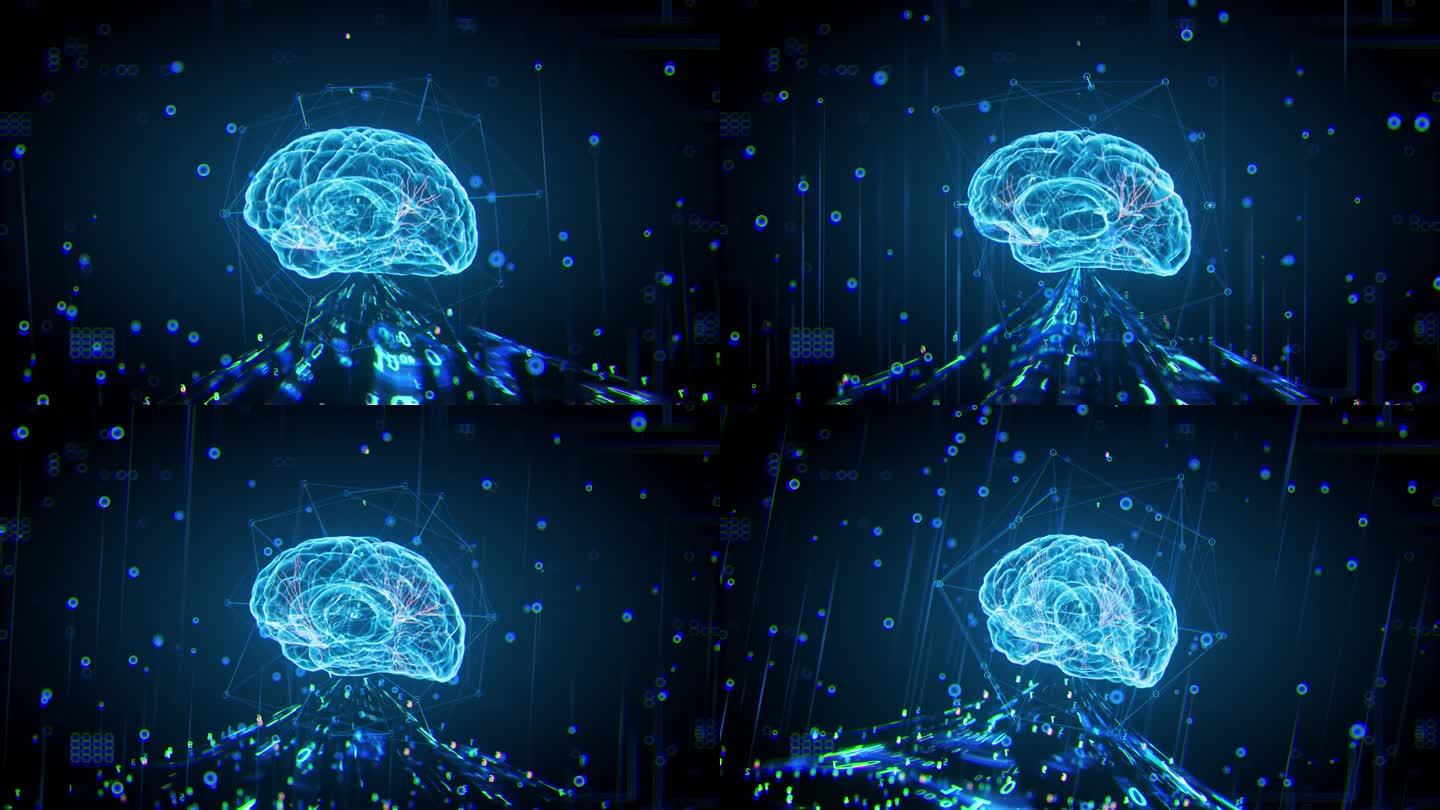 AI人工智能大脑数据神经网络_C4D模型下载