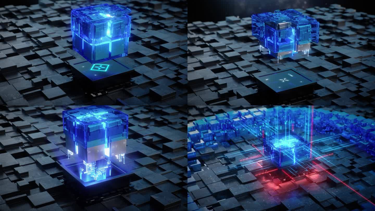 科技5G芯片内存AICPU模板C4D_C4D模型下载