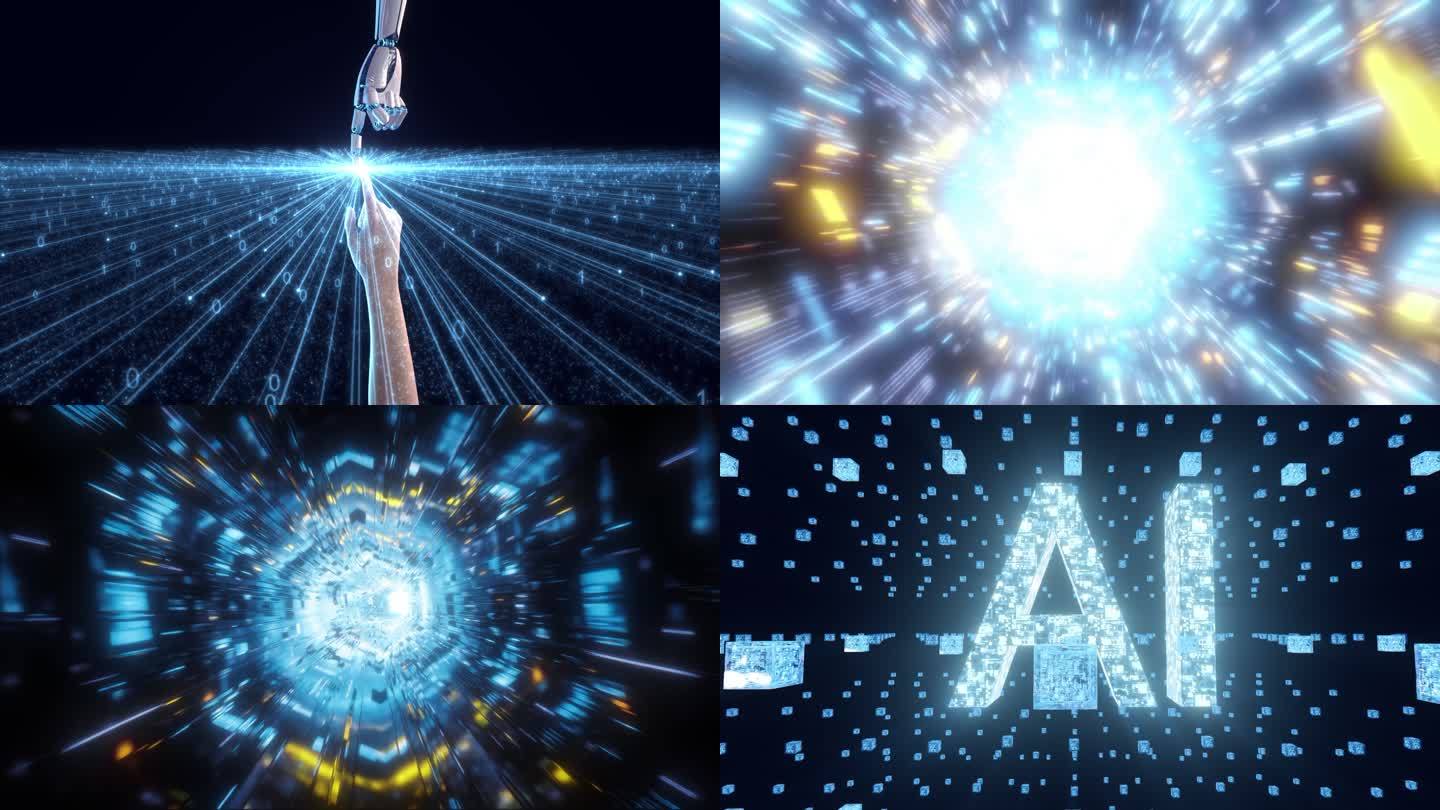 人与机器人手接触人工智能AI_AE模板_AE模板下载