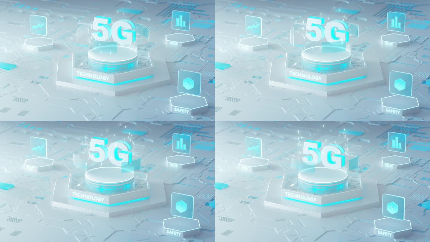 三维科技场景_5G_（含工程）_C4D模型下载