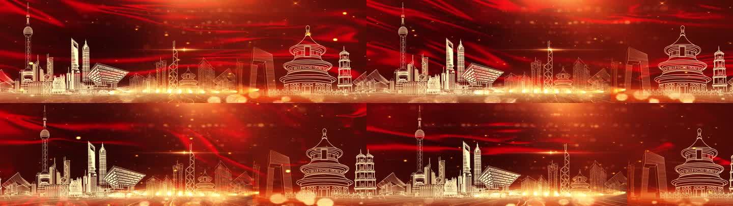 4k红色印象祖国,我和我的祖国新的时代 视频素材下载