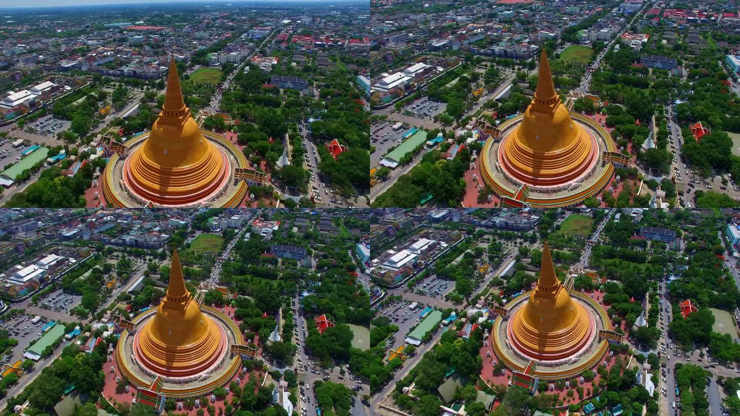 佛塔(Phra_Pathom_Chedi)是泰国那空府的大黄塔。_视频素材下载_编号:24747643_光厂(VJ师网) www.vjshi.com