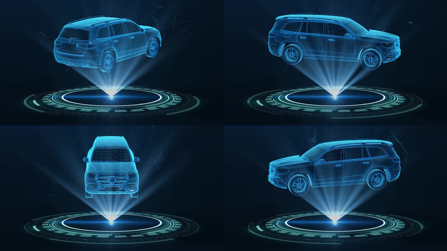 奔驰GLS450车全息HUD展示素材_视频素材下载