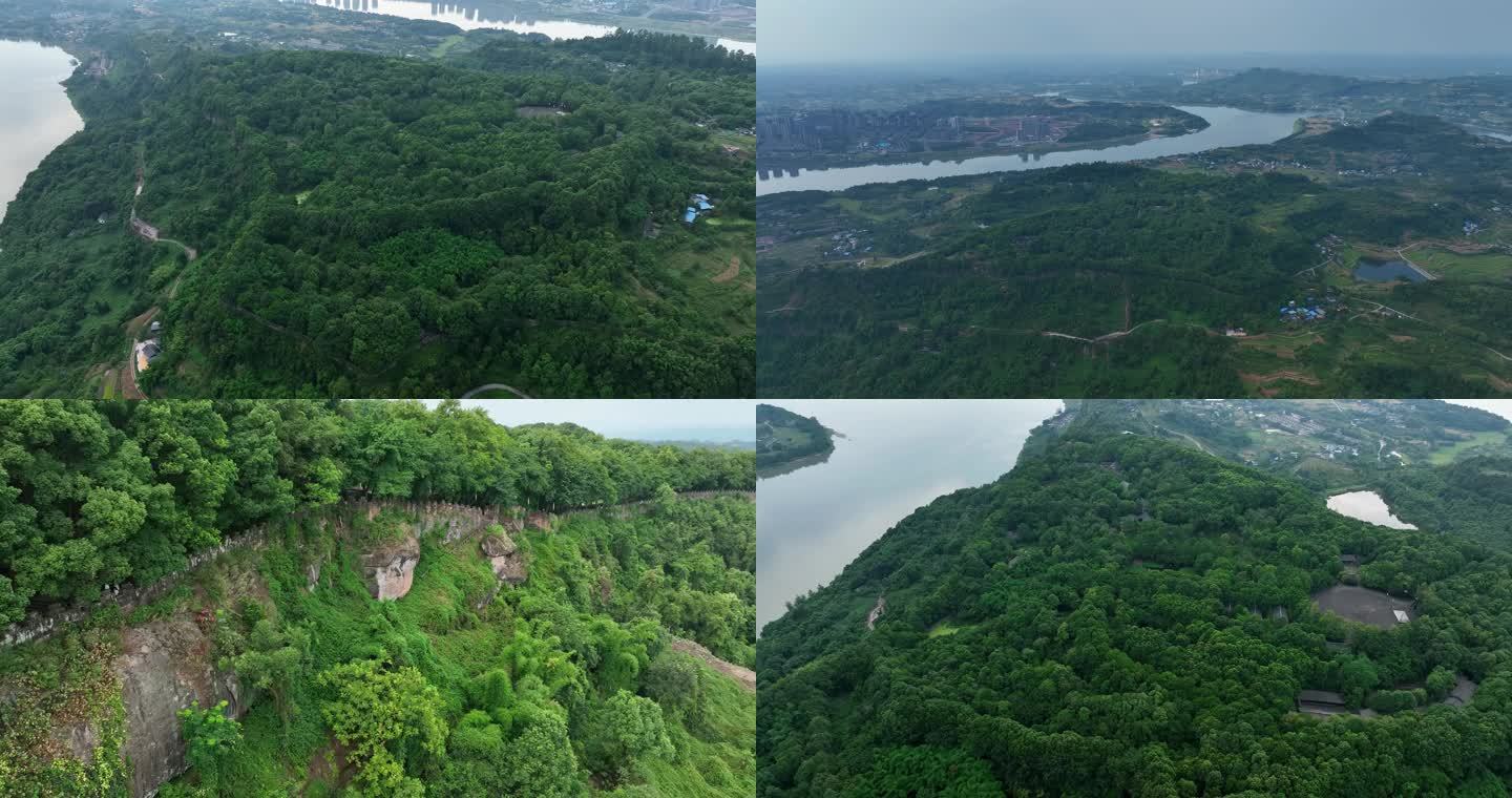 重庆合川钓鱼城最新航拍4K60P_视频素材下载