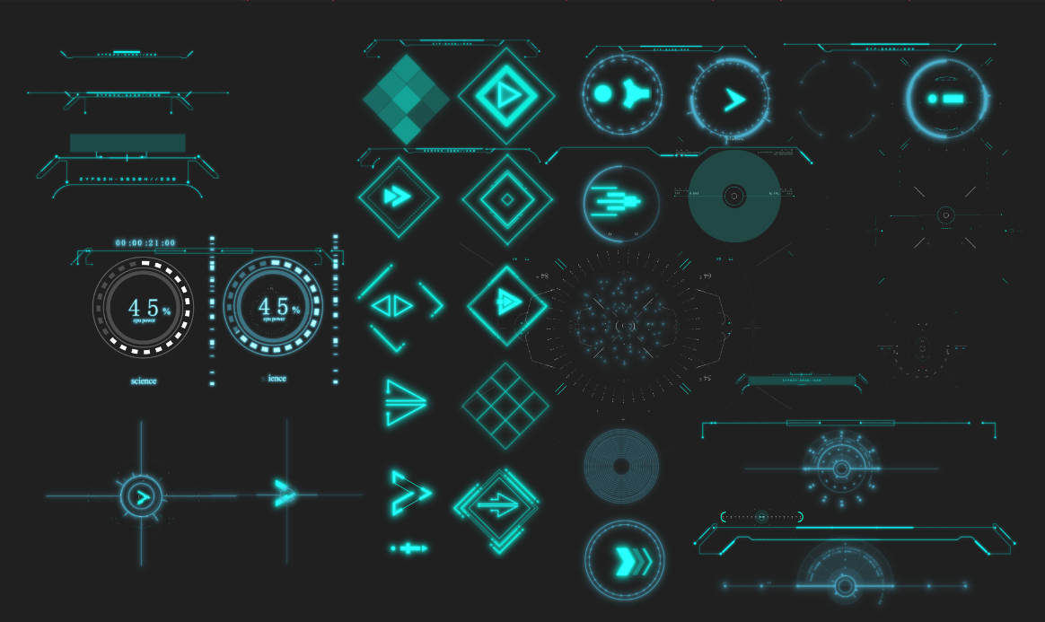 AE模板科技元素合集HUD_AE模板下载