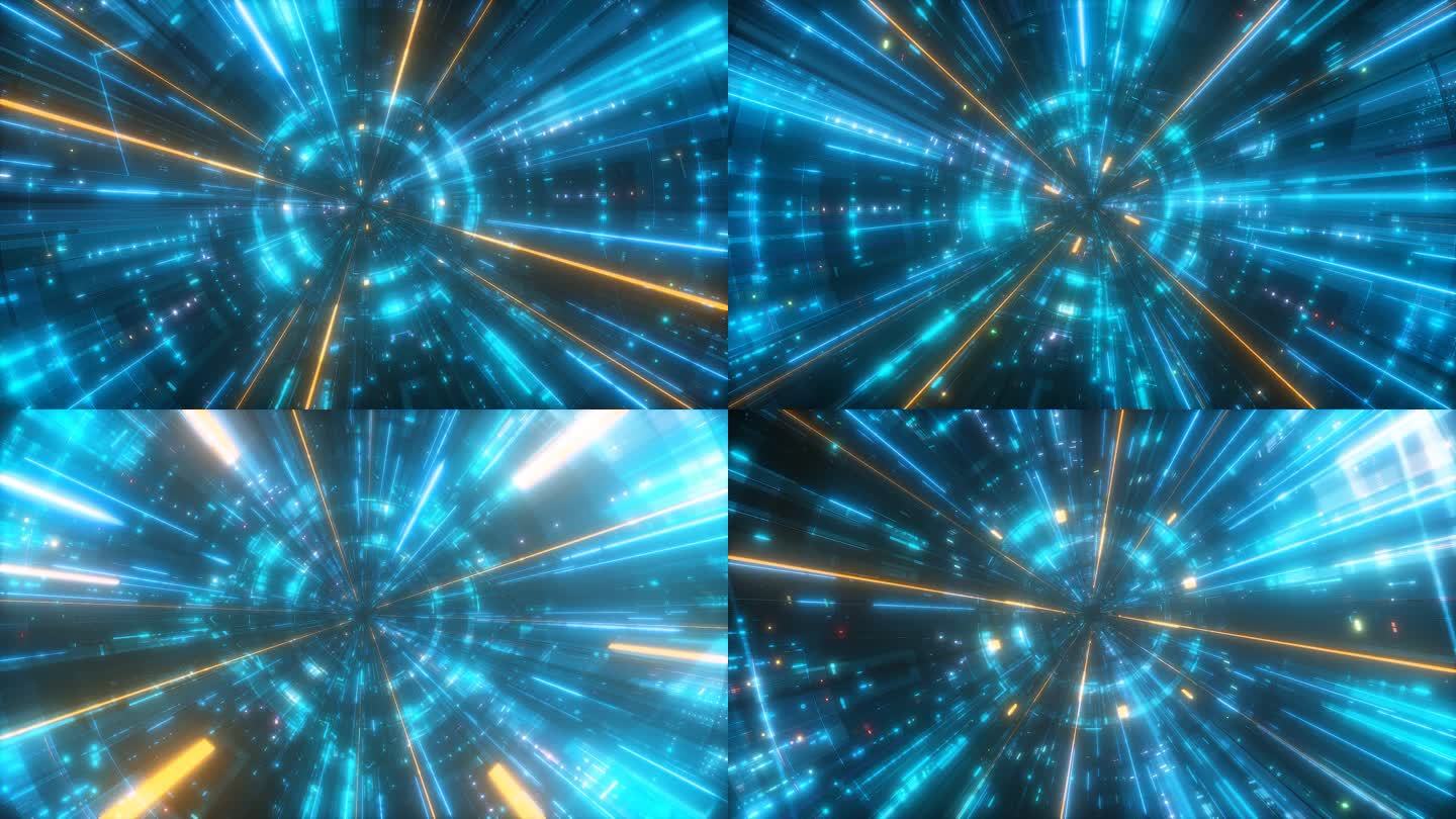 科技光线隧道穿梭_C4D+AE工程_C4D模型下载