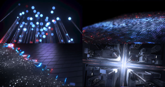 4k三维智能科技芯片穿梭模板c4d+ae_C4D模型下载