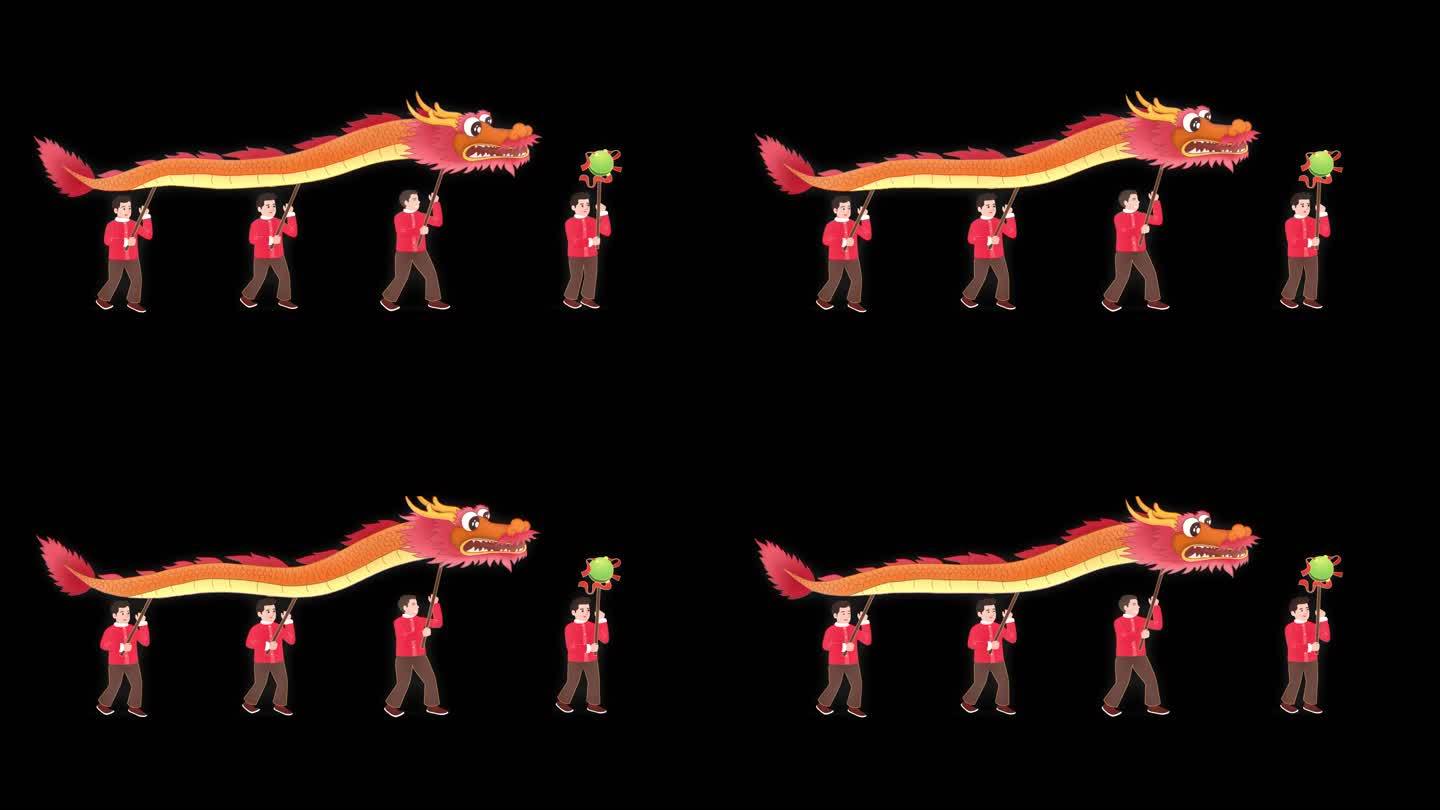 新年舞龙mg动画ae模板_AE模板下载